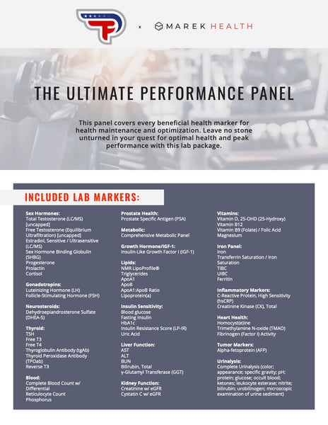 Marek Health - Blood Lab Panels – performancefirstus